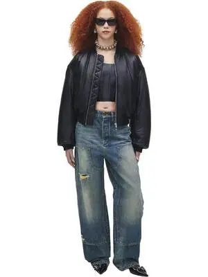 MARC JACOBS Marc Jacobs Padded Leather Bomber Jacket