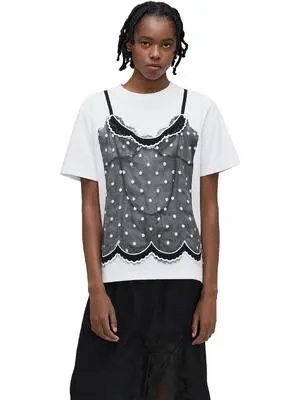 Marc Jacobs Trompe L'oeil Camisole T-shirt - White Multi