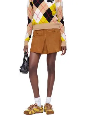 Marc Jacobs Marc Jacobs Suede Box Pleat Mini Skirt Copper