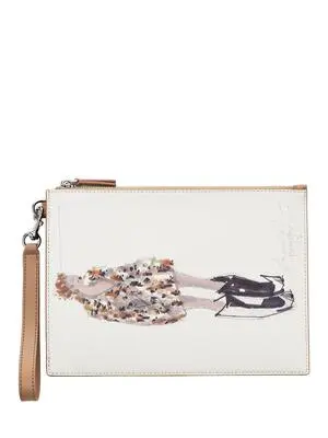 Marc Jacobs The Runway Illustration Wristlet In Camel