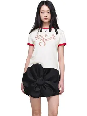 Marc Jacobs Cotton Linen Blend Ringer Tee - White Multi