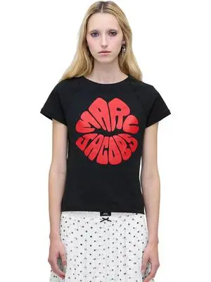 Marc Jacobs Shrunken Kiss Logo T-shirt - Black Multi