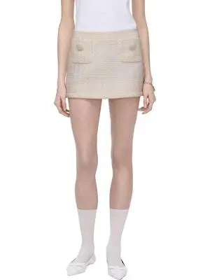 Marc Jacobs Tweed Mini Skirt In Size - Ivory