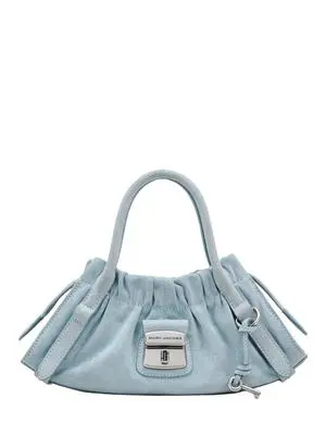 Marc Jacobs The Suede Cristina Small Satchel Bag In Blue Mist