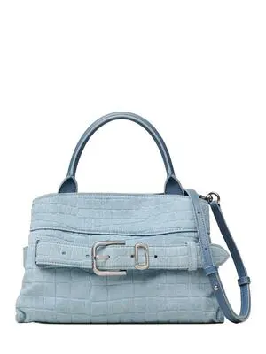 Marc Jacobs The Suede Croc Dakota Small Satchel Bag - Blue Mist