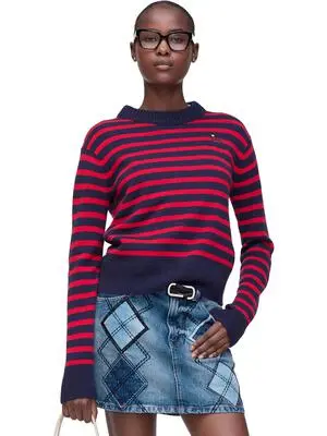 Marc Jacobs Joy Striped Crewneck - Navy/red