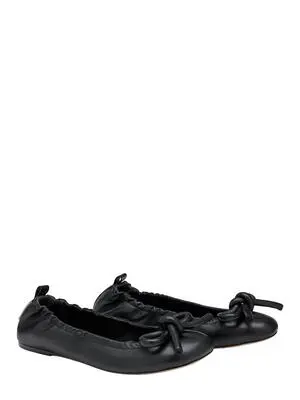Marc Jacobs The Bow Lace Up Ballerina Flat Black