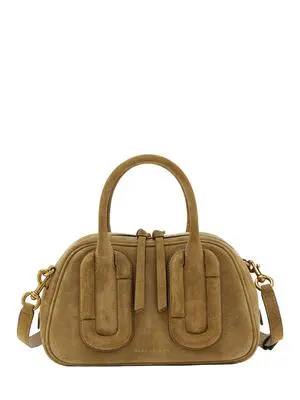 Marc Jacobs Babe Top Handle In Suede Bag In Hazelnut