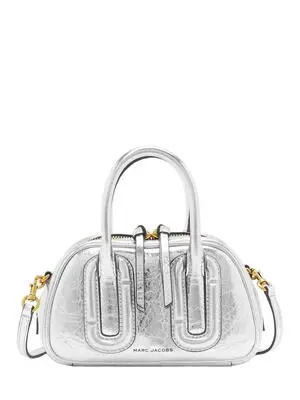 Marc Jacobs Babe Mini Top Handle In Metallic Leather Bag - Silver