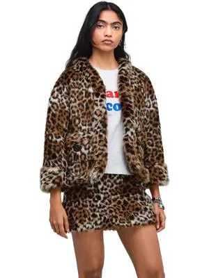 Marc Jacobs Faux Fur Leopard Jacket - Brown Multi