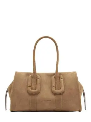 Marc Jacobs Babe City Tote In Felted Suede In Hazelnut
