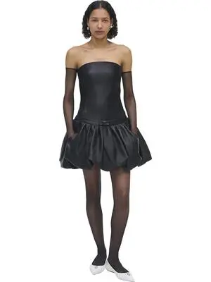 Marc Jacobs The Leather Bubble Dress In Size - Black