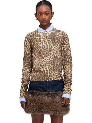 Marc Jacobs Leopard Sweater In Size - Brown Multi