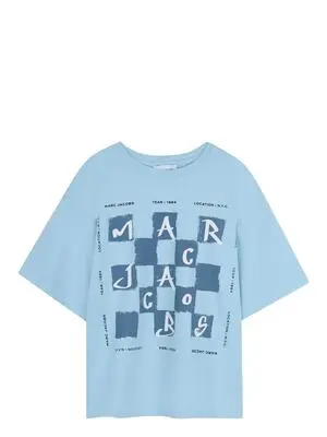 Marc Jacobs The Checkerboard Logo T-shirt In Size - Blue