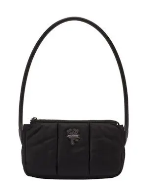 Marc Jacobs Marc Jacobs Puffy Nylon Shoulder Bag With Rubber Handle Black