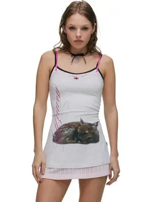 Marc Jacobs Pointelle Layered Tank Dress In Size - White Multi