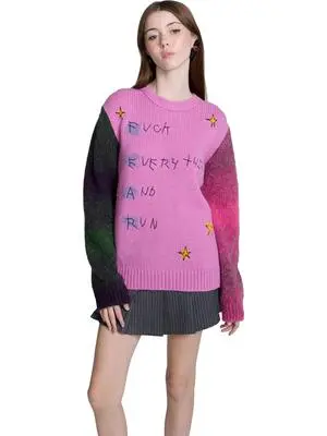 Marc Jacobs Fuck Everything" Sweater - Pink Multi