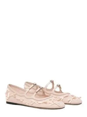 Marc Jacobs The Bow Mesh Kiki Ballerina Flats Beige