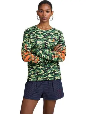 Marc Jacobs Camouflage Thermal Long Sleeve Top - Camo Multi