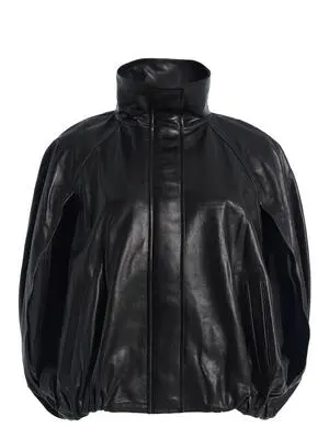 Simkhai Jada Leather Cape Jacket - Black