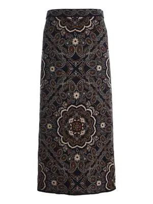 Cara Cara Clara Wool-cotton Maxi Skirt - Navy