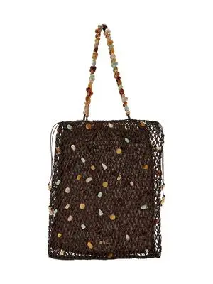 Cult Gaia Mercier Embellished Leather Tote - Black