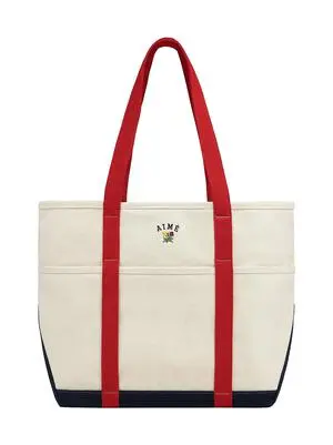 Aimé Leon Dore Large Crest Contrast Tote Bag - Cream