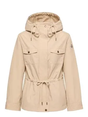 Moncler Serin Hooded Cotton Blend Parka - Beige