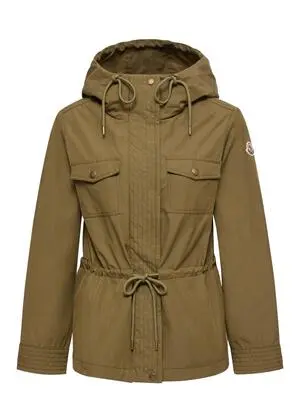 Moncler Serin Hooded Cotton Blend Parka - Green