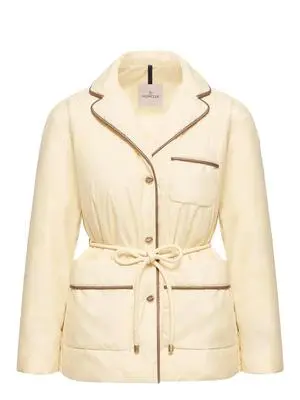 Moncler Tieche Belted Mid-length Down Jacket - Beige