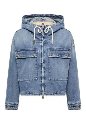 Moncler Ecrevisse 3-in-1 Denim Down Jacket - Blue