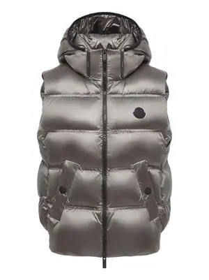 Moncler Fluidite Hooded Down Vest - Grey