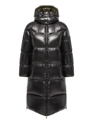Moncler Harfang Hooded Long Down Coat - Black