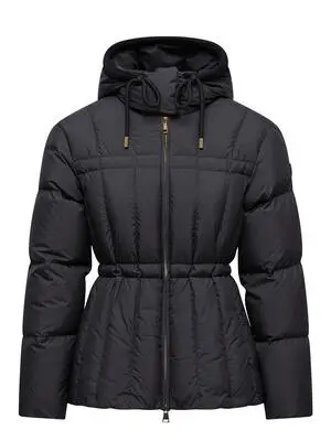 Moncler Estom Vertical-quilted Hooded Short Down Jacket - Black