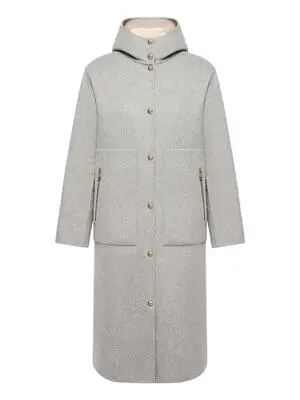 Moncler Anthrene 3-in-1 Wool & Cashmere Blend Hooded Down Jacket - Grey