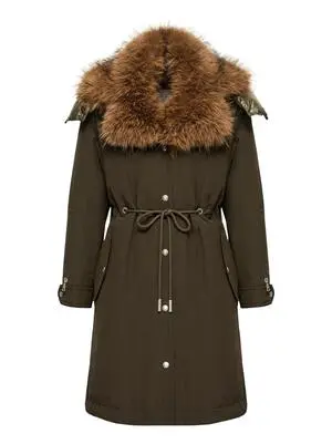 Moncler Halicte Long Down Parka - Green