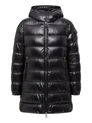 Moncler Courcelles Hooded Mid-length Down Jacket - Black