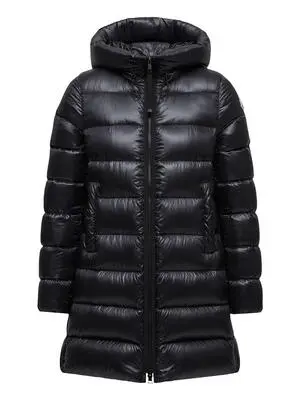 Moncler Suyenne Hooded Mid-length Down Jacket - Black