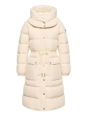Moncler Pic Hooded Long Down Jacket - White