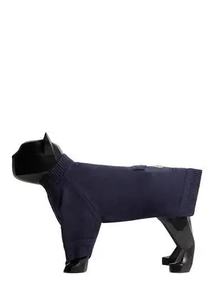MONCLER POLDO DOG COUTURE Wool Dog Sweater With Pocket Detail - Blue