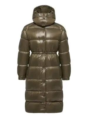 Moncler Cavettaz Hooded Long Down Jacket - Green