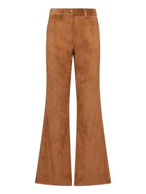 Moncler Corduroy Wide Leg Flare Pants - Beige