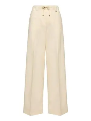 Moncler MONCLER COLLECTION Wool Gabardine Tailored Pants White