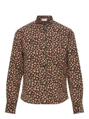 Moncler Floral Corduroy Shirt Jacket - Black