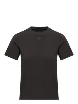 Moncler MONCLER COLLECTION Logo Cotton Jersey Cropped T-Shirt Black
