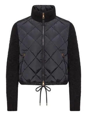 Moncler MONCLER COLLECTION Cotton Blend Padded Zip-Up Cardigan Blue