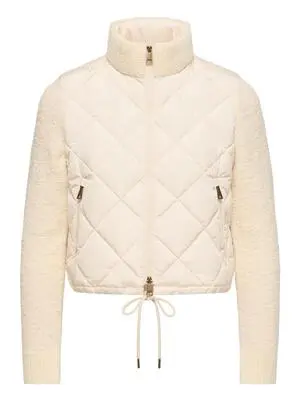 Moncler MONCLER COLLECTION Cotton Blend Padded Zip-Up Cardigan White