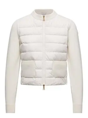 Moncler Wool Padded Zip-up Cardigan - White