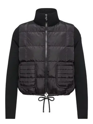 Moncler MONCLER COLLECTION Square-Quilted Padded Wool Zip-Up Cardigan Black