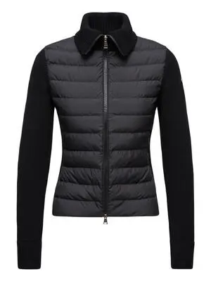 Moncler Padded Zip-up Wool Cardigan - Black
